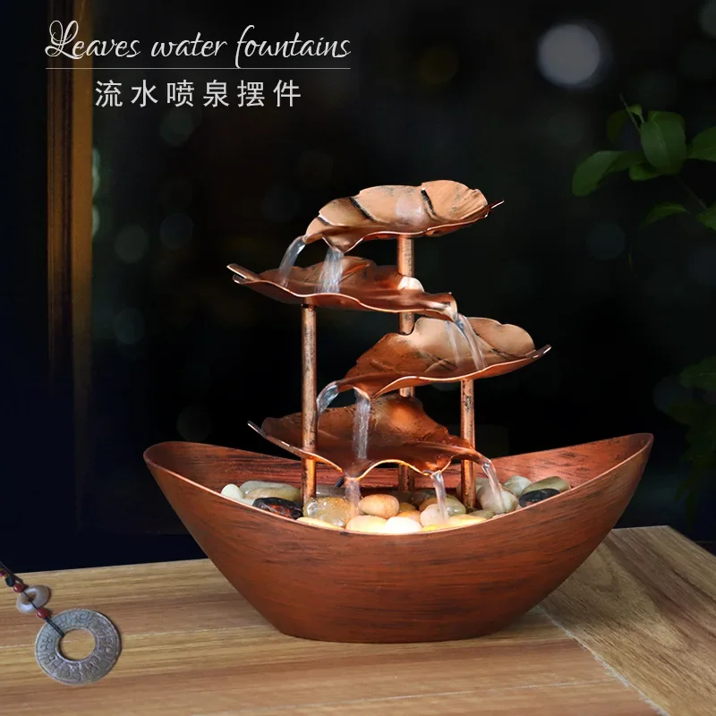 Creative-Desktop-Lotus-Leaf-Ingot-Flowing-Fountain-Decoration-Living ...
