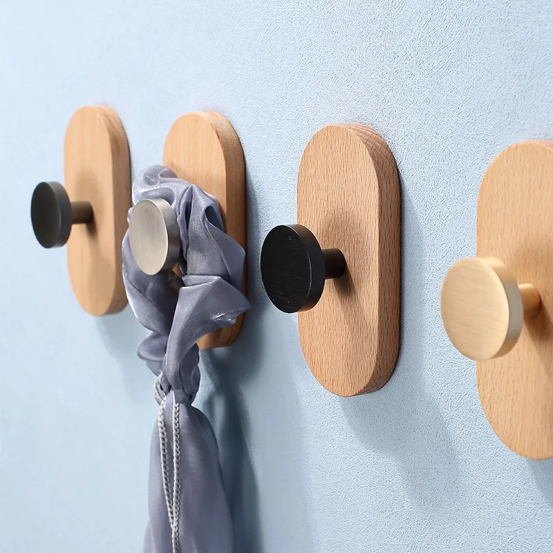 Wood-Black-Walnut-Hook-Modern-Minimalist-Coat-Hook-Closet-Hanger-Towel ...