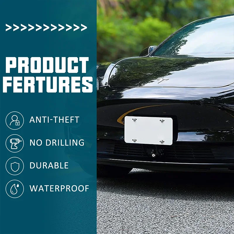 Center Console Trays Aluminum Front License Plate Frame For Tesla Model ...