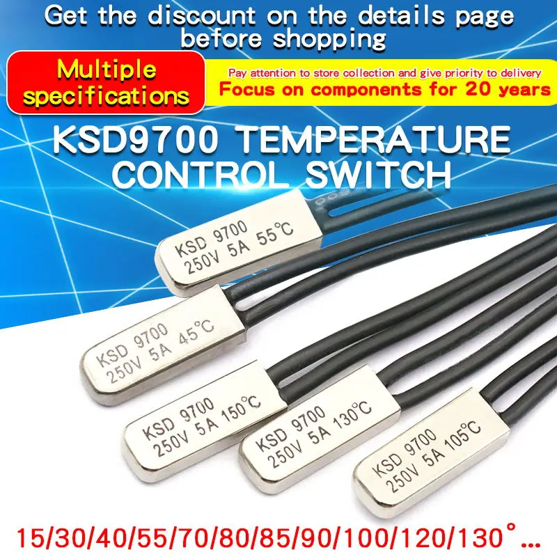 1PCS KSD9700 15-80 Degree Normally Closed Temperature Control Switch ...