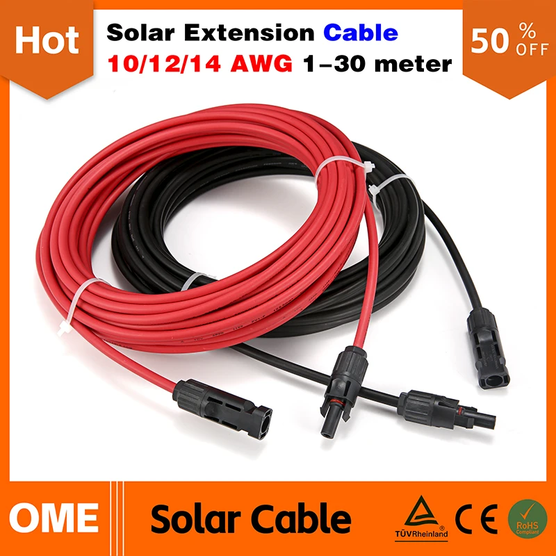 XIONGISOLAR-Solar-PV-Cable-wire-Black-Red-2-5-4-6mm-with-Male-and ...