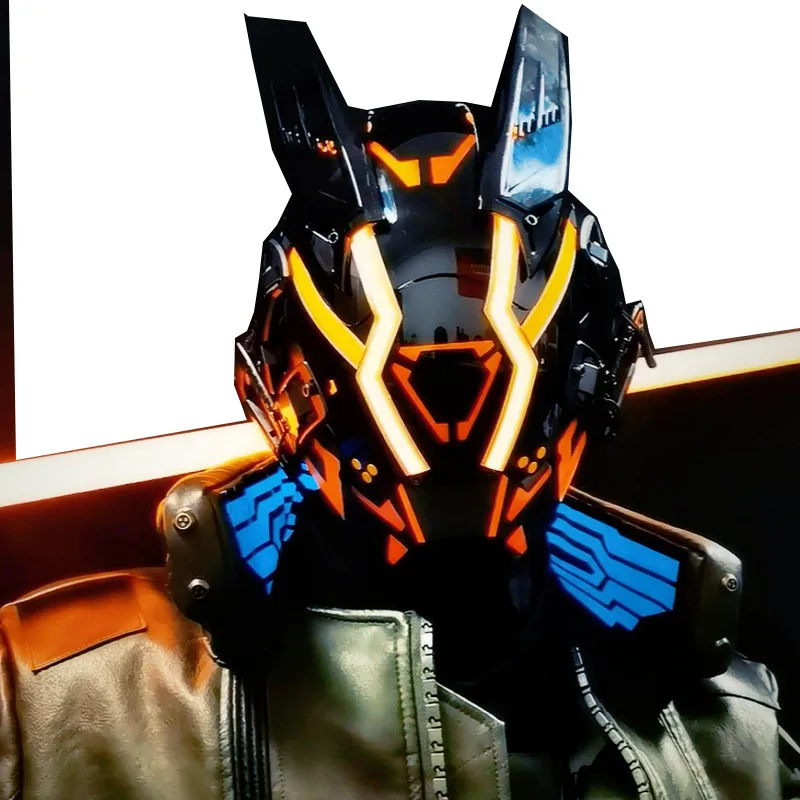 Cyberpunk-Helmet-Cosplay-Dreadlocks-Cool-Mask-With-Led-Light-Shinobi ...