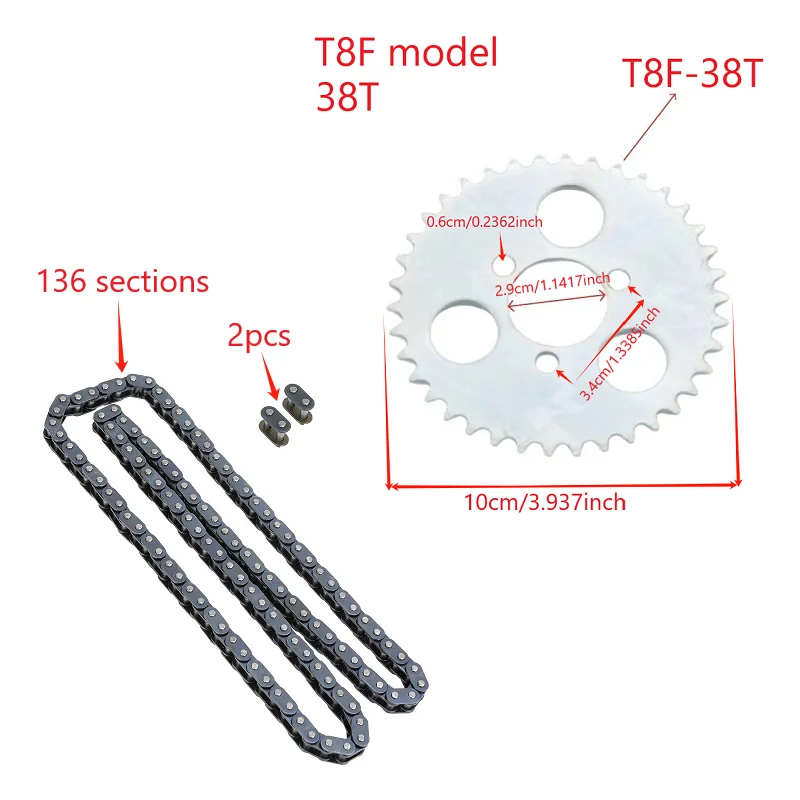 Rear-Chain-Disc-for-Karting-ATV-Mini-Motorcycle-Electric-Car-T8F-38T ...