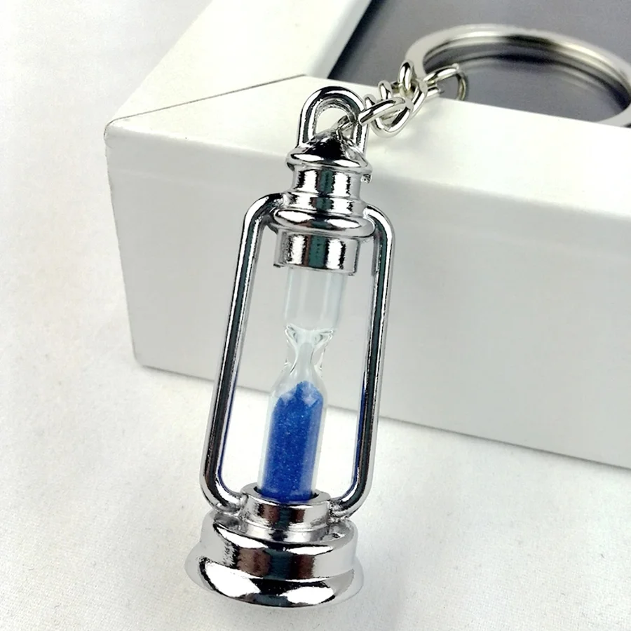 Kerosene Lamp Hourglass Keychain Vintage Style Metal Timer Clock ...