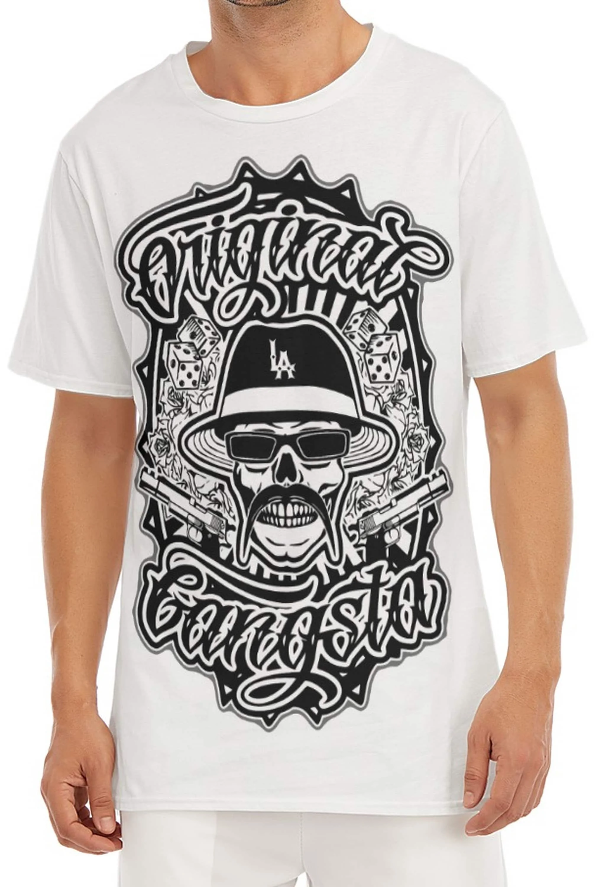 Gangster-T-Shirt-Men-S-Chicano-Cholo-Mexican-Gangsta-Gangsters-Printed ...
