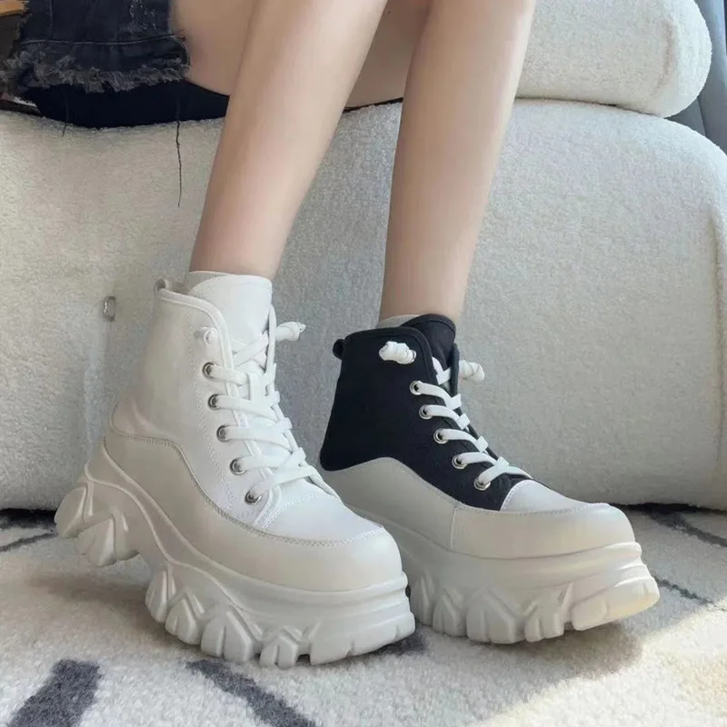 New-Women-Run-Star-Sneakers-High-Top-Platform-Women-Sports-Shoes-White ...