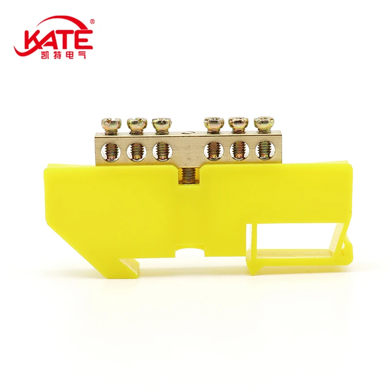 Din Rail Terminal Block 6*9mm Ground Bar 6/8/10/12/14/16 Hole Power ...