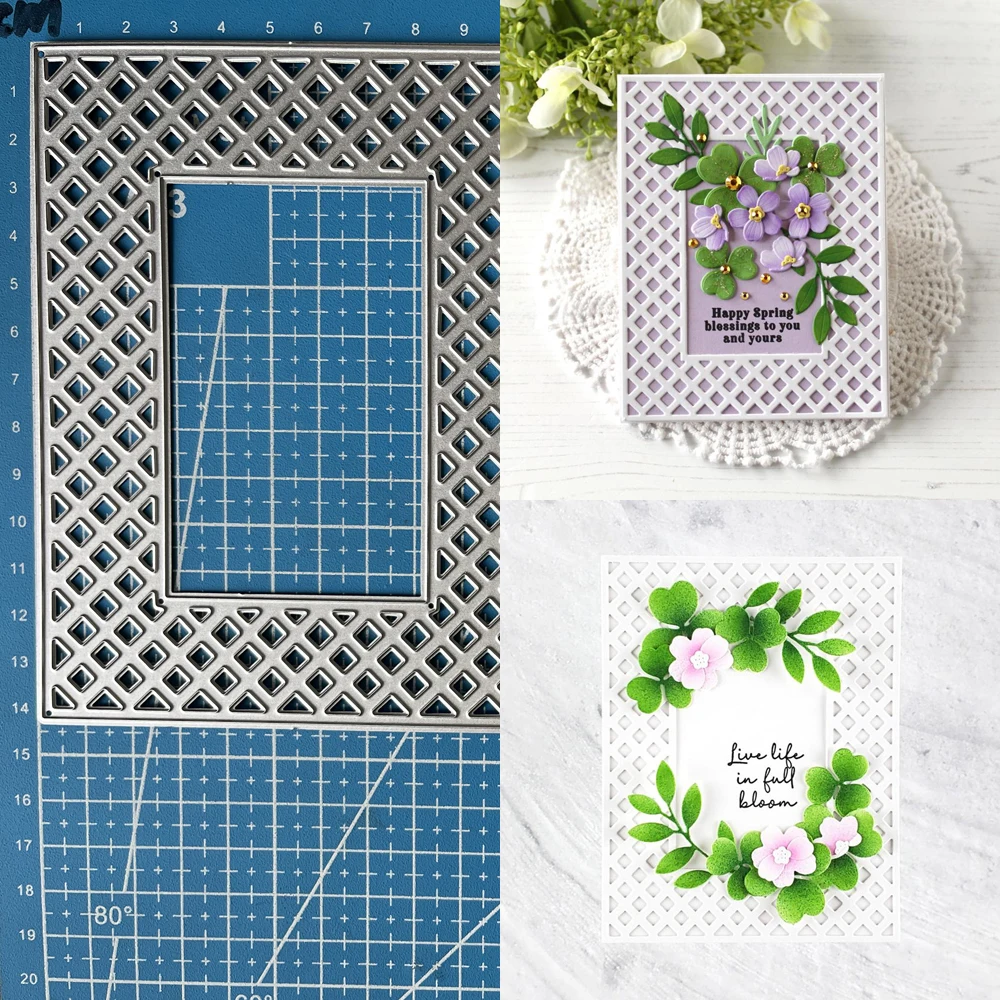 Lucky Goddess Metal Cutting Dies Border Bling Lattice Diy Scrapbooking ...
