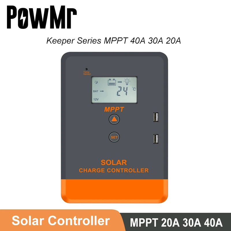 Keeper Series MPPT 40A 30A 20A Solar Charger Controller 12V 24V Auto PV 50V 75V 100V Use for ...