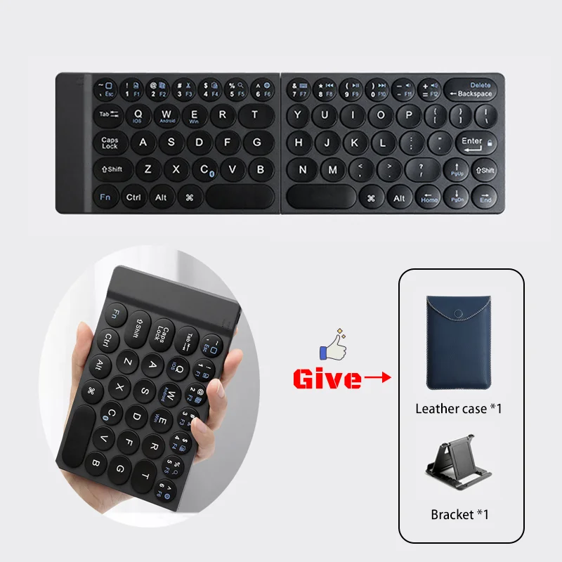 JOMAA-Foldable-Bluetooth-Wireless-Keyboard-And-Bracket-Rechargeable ...