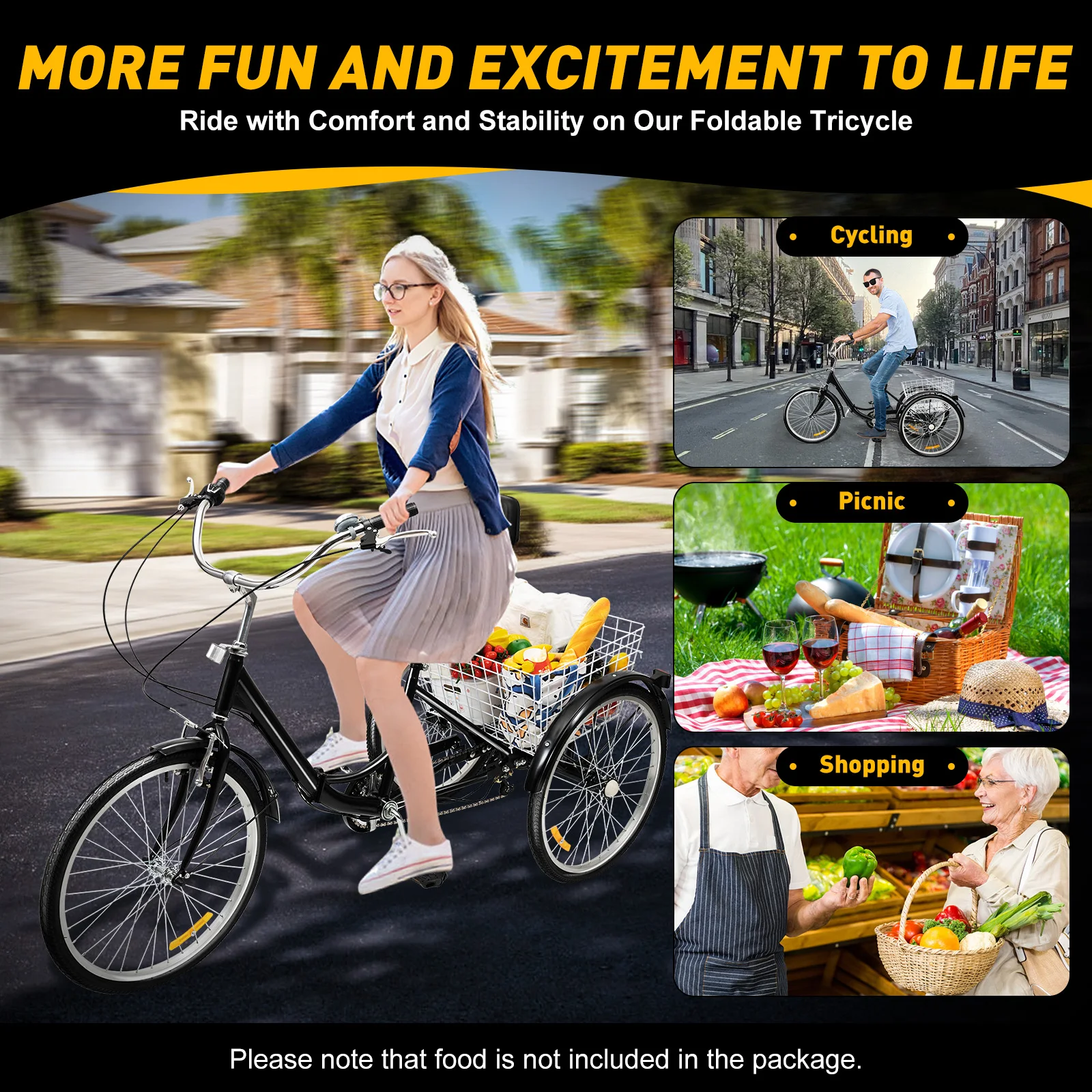 24-7-Speed-3-Wheel-Bikes-Tricycle-Trike-Folding-Tricycle-Foldable-Adult ...