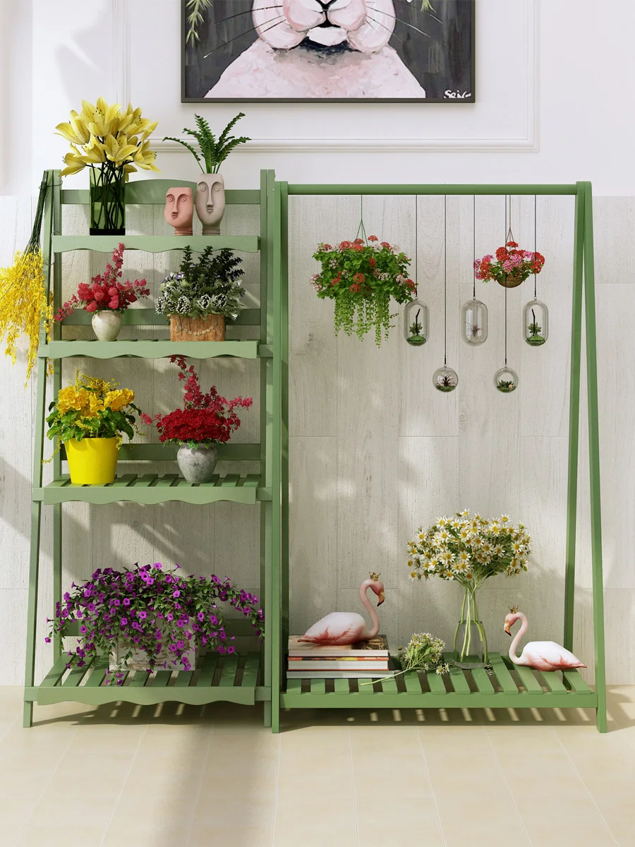 Flower-stand-shelf-indoor-solid-wood-multi-storey-balcony-hanging-floor ...