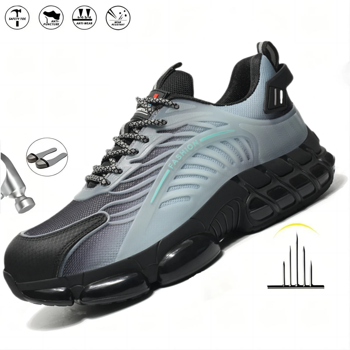 New-Safety-Shoes-Men-Anti-smash-Anti-puncture-Work-Shoes-Fashion-Men ...