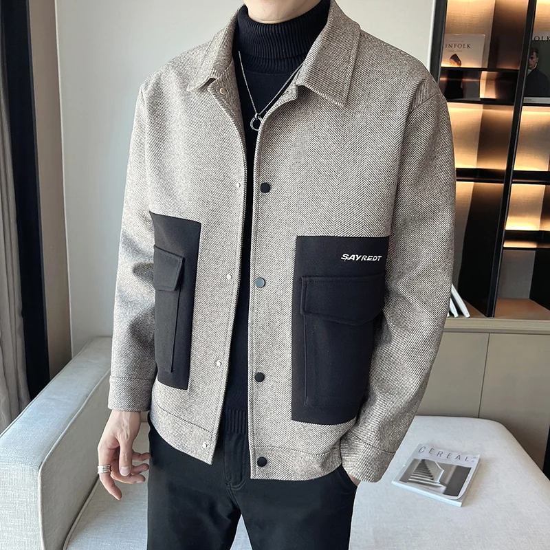 High-end-Men-s-Woolen-Jackets-Autumn-winter-New-Men-s-Fashion-Patchwork ...