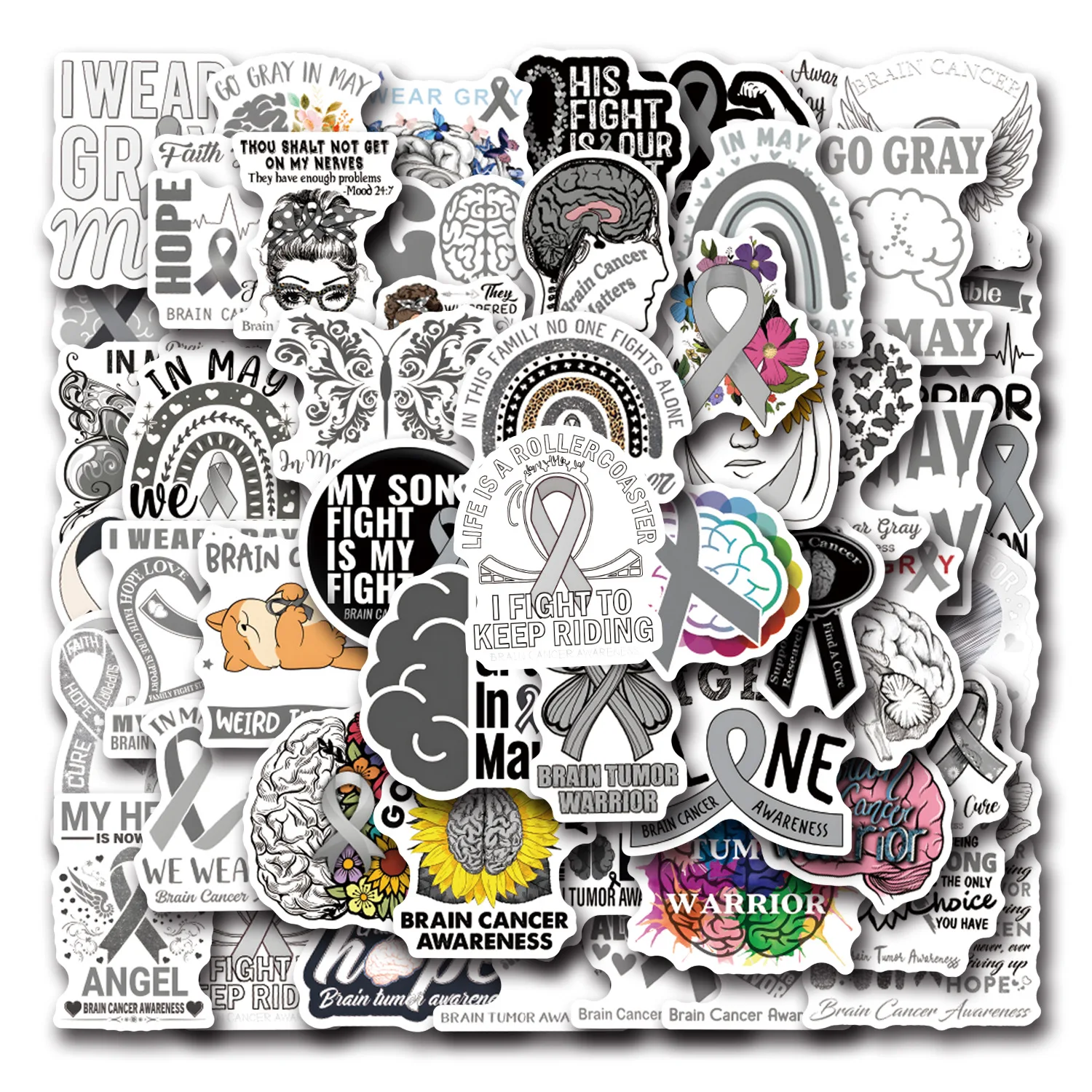 56Pcs-Cartoon-Brain-Tumor-Awareness-Stickers-Graffiti-Sticker-Kids-Toy ...