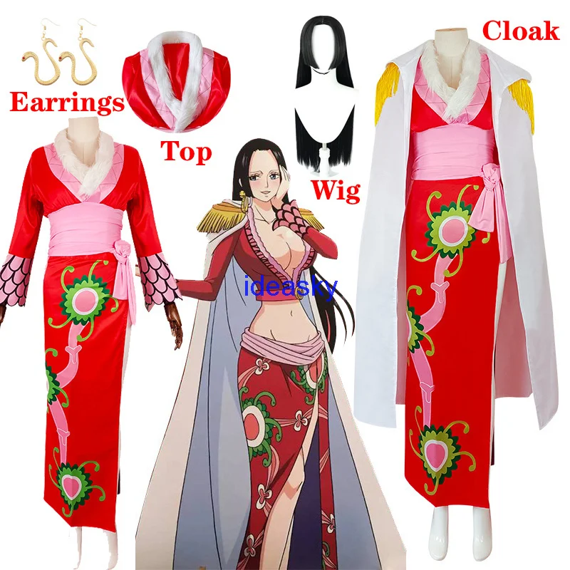 Anime-Boa-Hancock-Cosplay-Costumes-Sexy-Empire-Red-Kimono-Dress ...