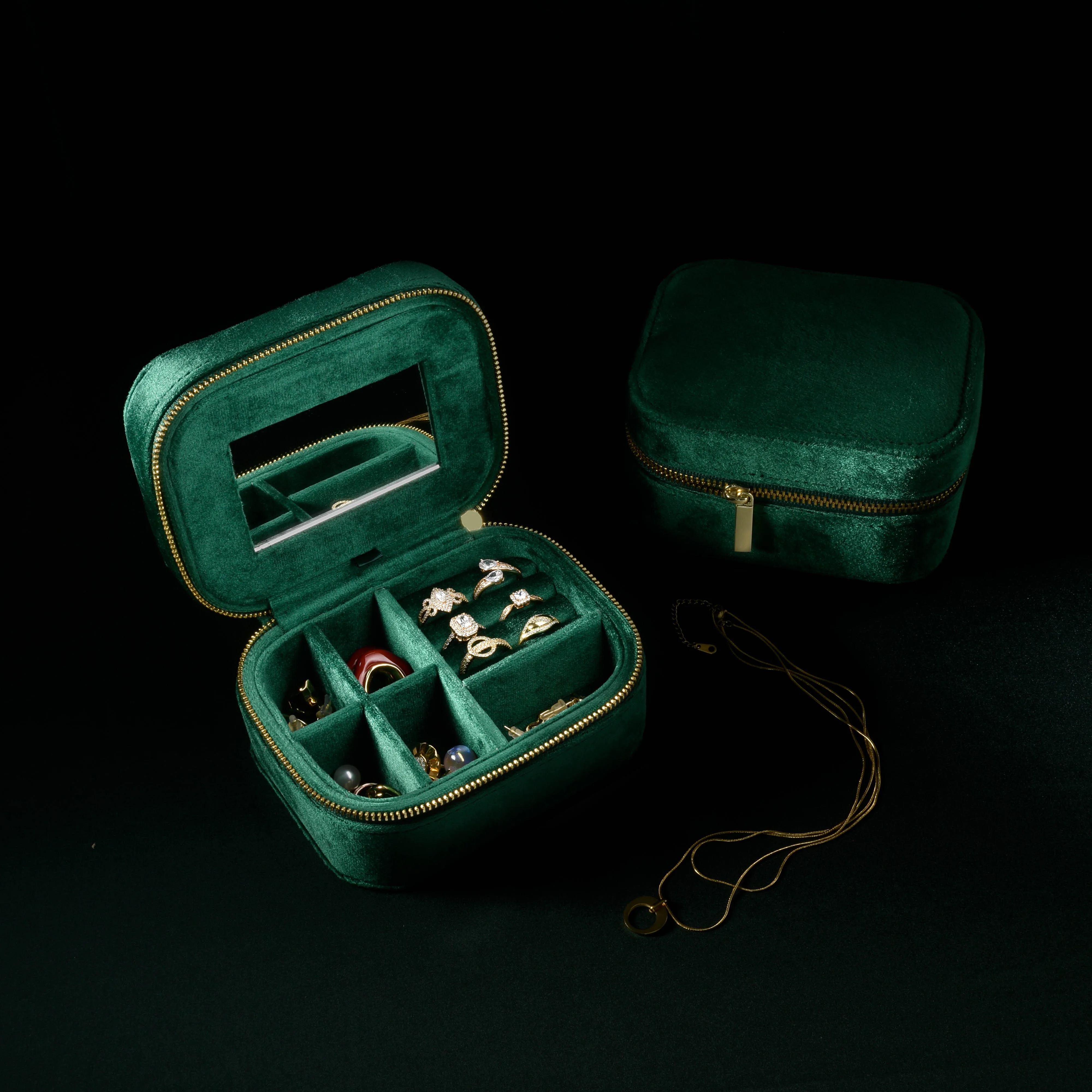 Plush-Velvet-Jewelry-Box-Ring-Necklace-Earring-Stud-Multifunctional ...