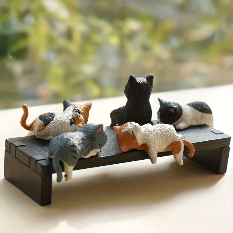 5-Pack Cute Healing Cat Monitor Decoration - Kawaii Screen Edge Sitter ...