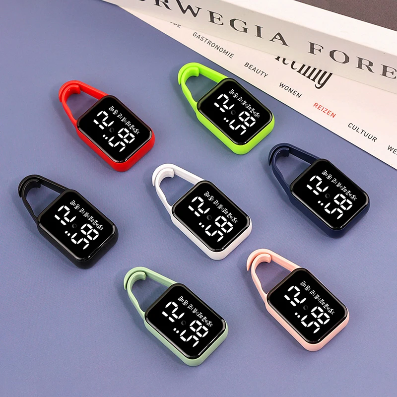 LED Digital Electronic Watch Keychain Luminous Function Children Gifts ...