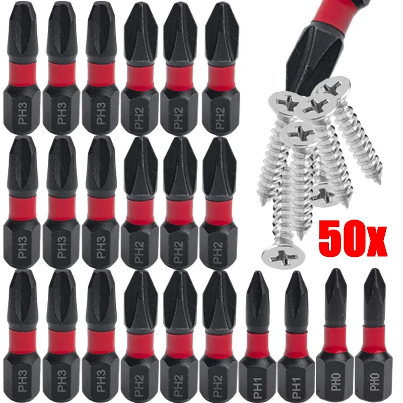 PH0/PH1/PH2/PH3 Magnetic Phillips Head Screwdriver Bits S2 Steel 1/4 ...
