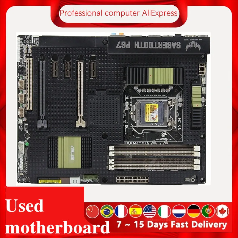 Para asus sabertooth p67 computador placa mãe lga 1155 ddr3 para intel ...