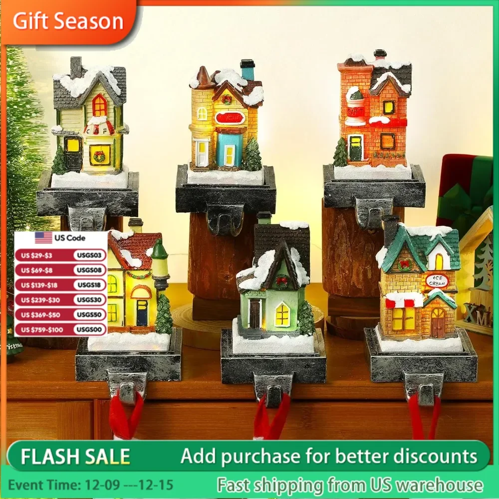 6-Pcs-Led-Christmas-Stocking-Holders-Light-Up-Resin-House-Stocking ...