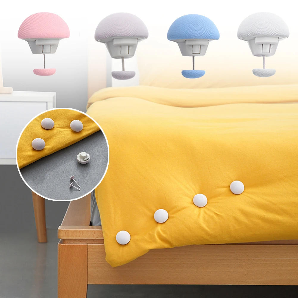 4pcs Duvet Cover Clips Mushroom Bed Sheet Grippers Clips Non-slip ...