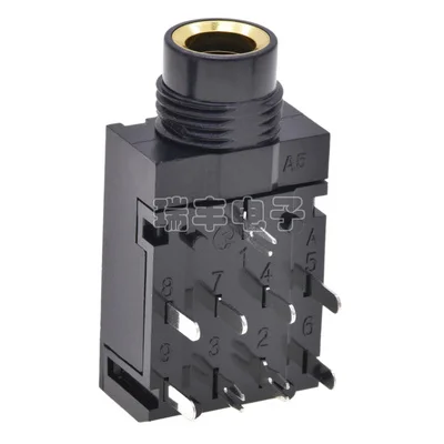 2pcs 6.5mm female socket, diameter 6.35, nine pin audio base ...