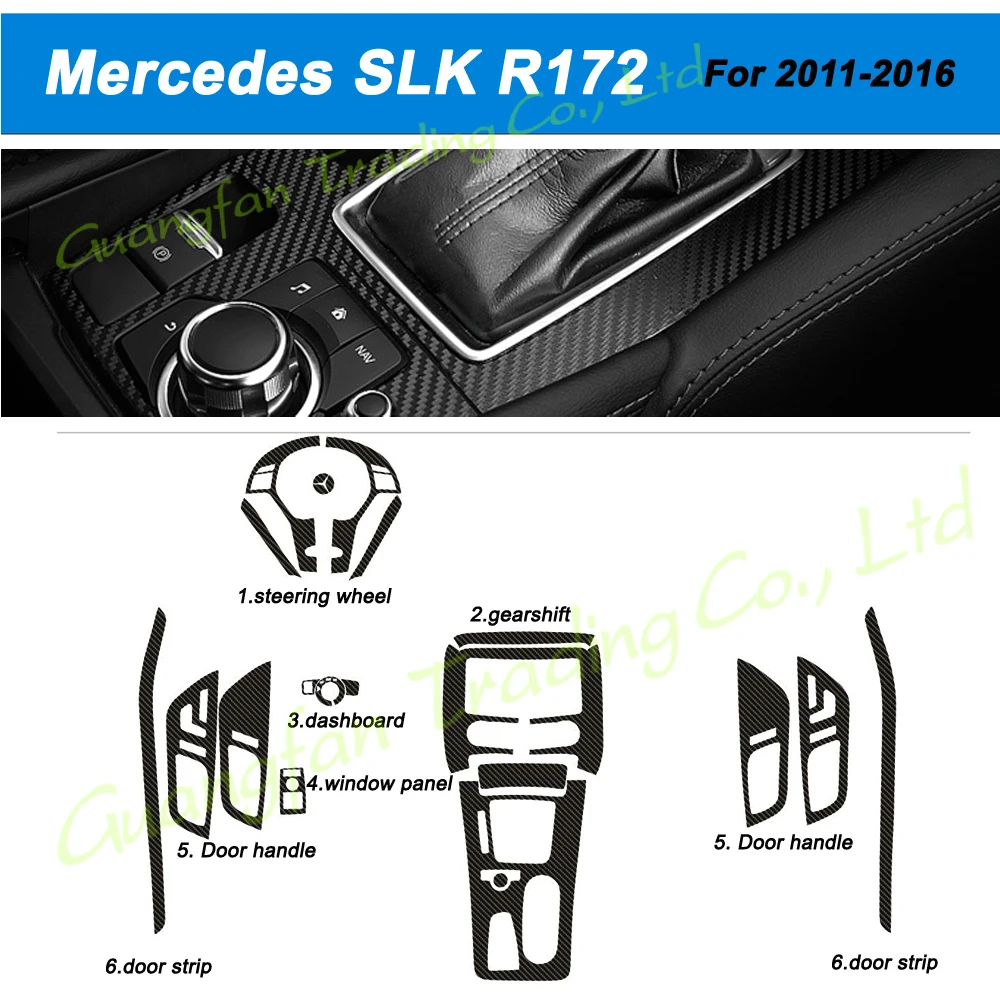 For-Mercedes-SLK-R172-2011-2016-Car-Styling-3D-5D-Carbon-Fiber-Car ...
