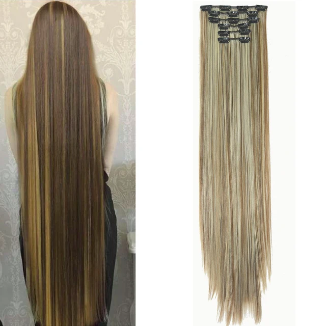 Synthetic 32 inch straight hair extensions