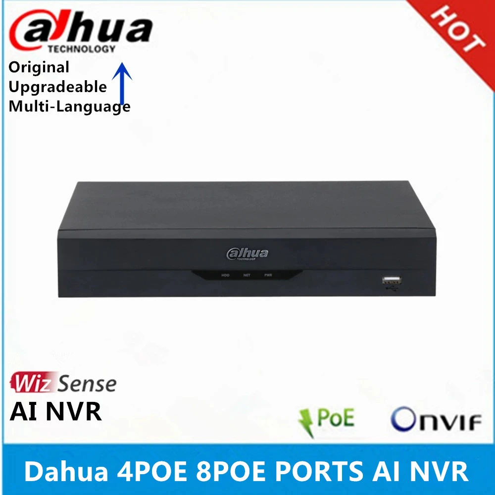 Dahua NVR2104HS P I2 4CH with 4Poe NVR2108HS 8P I2 8CH with 8POE max support 12MP Resolution 4K ...