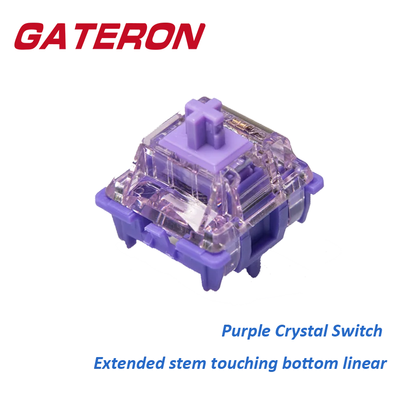 GATERON-Purple-Crystal-Switch-5-Pin-Linear-40g-Force-Extended-Stem-High ...