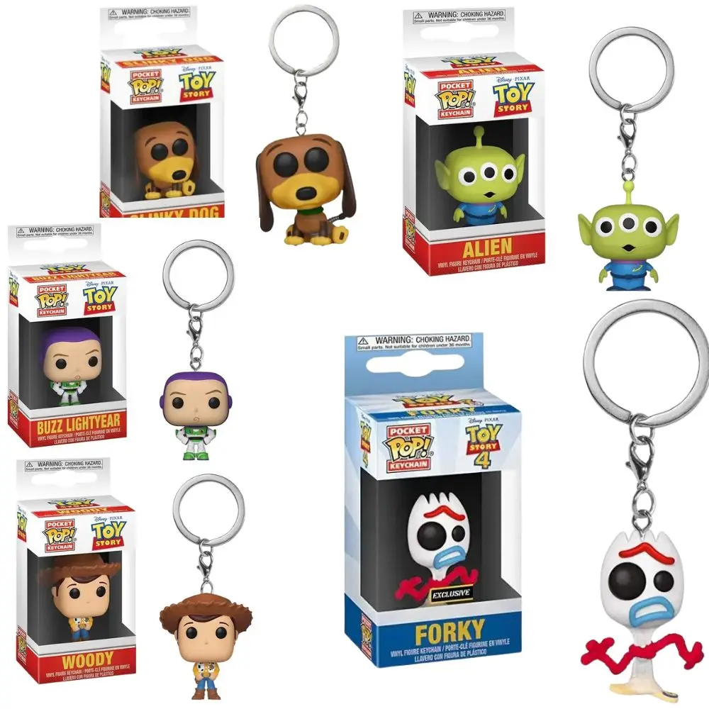 Toy-Story-4-Forky-Slinky-Dog-Woody-Buzz-Lightyear-Alien-Keychain-Action ...