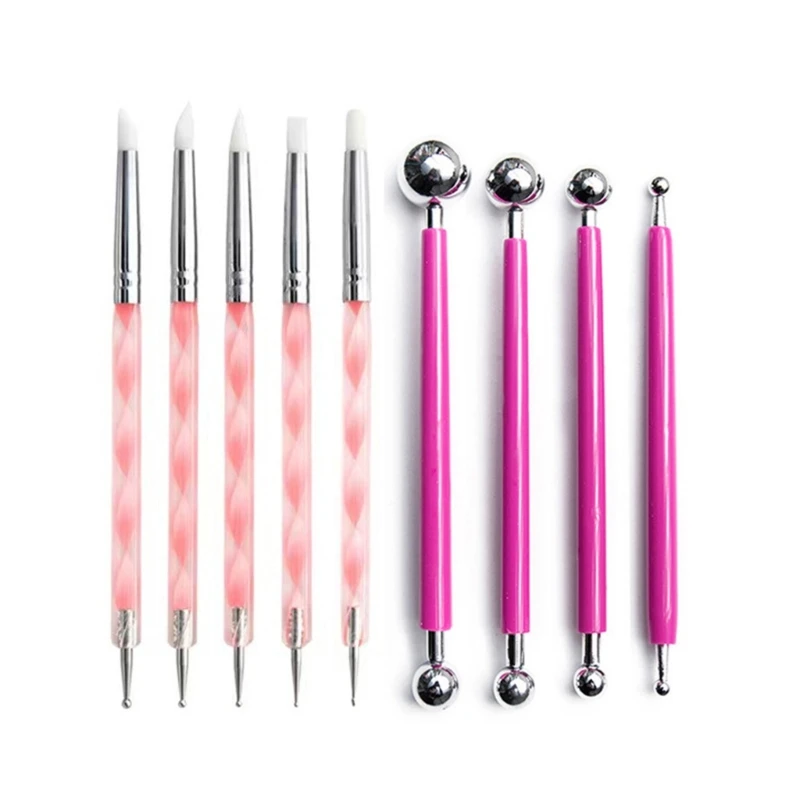 9 Pcs Stylus Tools DIY Silicone and Ceramic Clay Indentation Tool ...