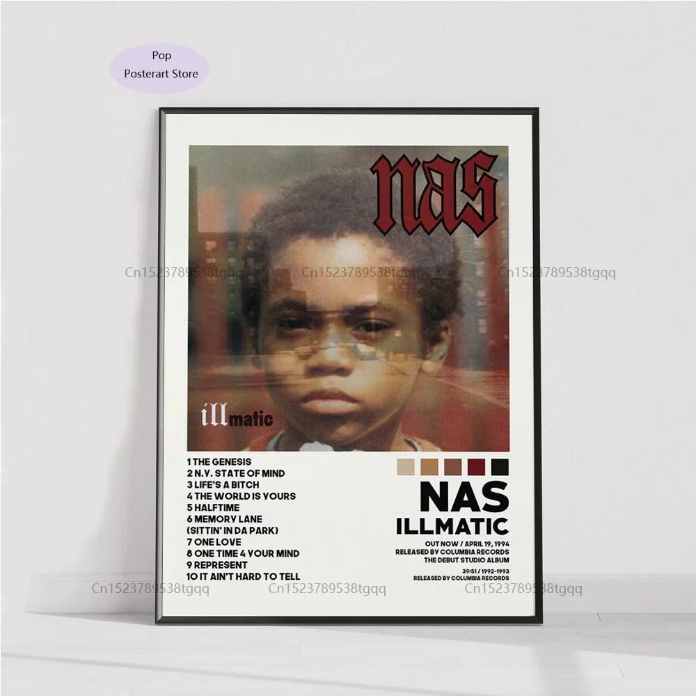 Album Cover Tracklist Poster | Nas Album Cover Poster | Nas Illmatic ...