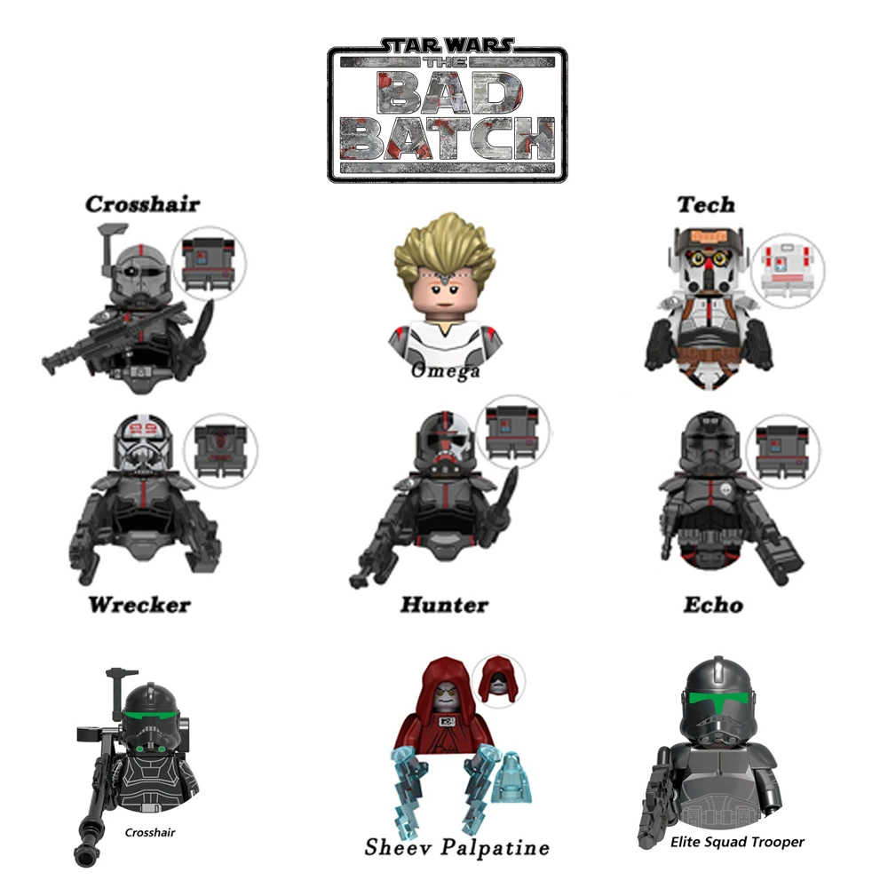 The Bad Batch Building Blocks Clone Troopers Hunter Brick Wrecker ...