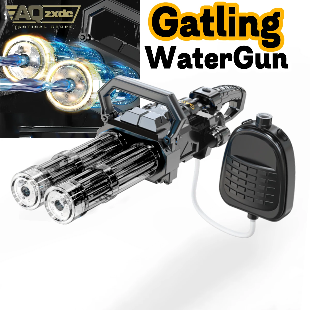 New-Summer-Super-Large-Capacity-Gatling-Water-Gun-Double-Tube-Gatling ...