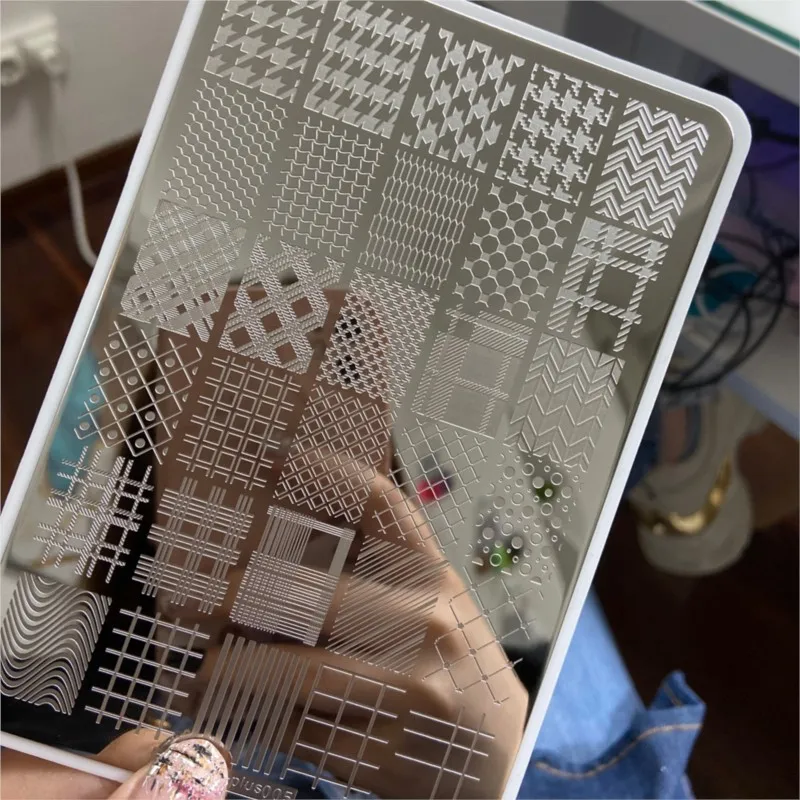 Geometric Nail Stamping Plates 14.5X9.5cm Flower Abstract Nail Art ...