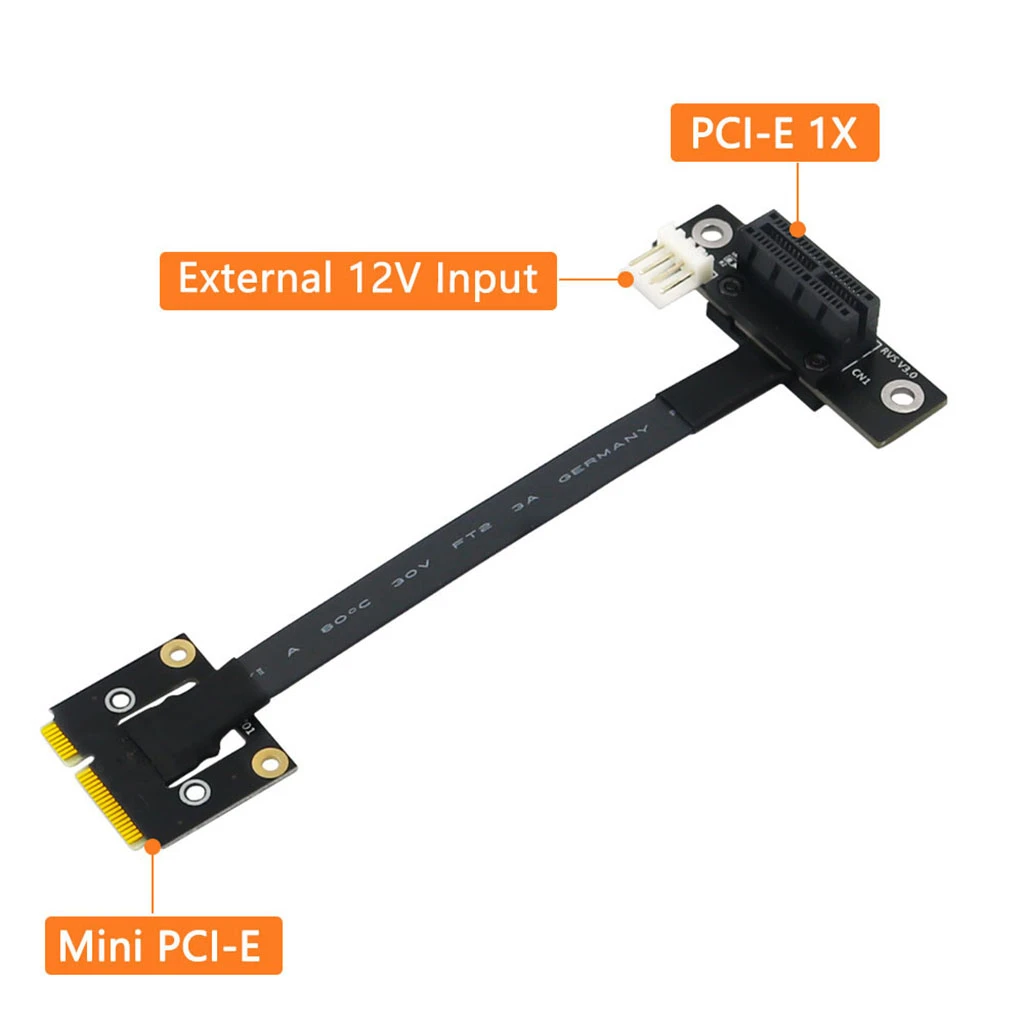 270­° Mini PCIe mPcie to PCI E 1X 4X 8X 16X Adapter Cable Riser ...