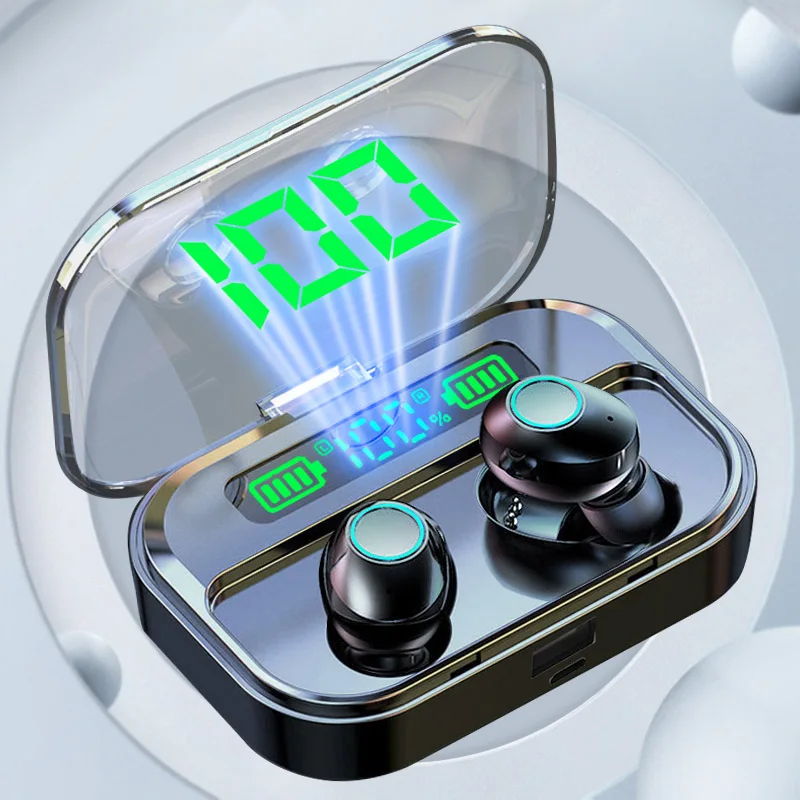 Auriculares inalámbricos con Bluetooth 5,1, audífonos TWS con caja de carga, estéreo 9D ...