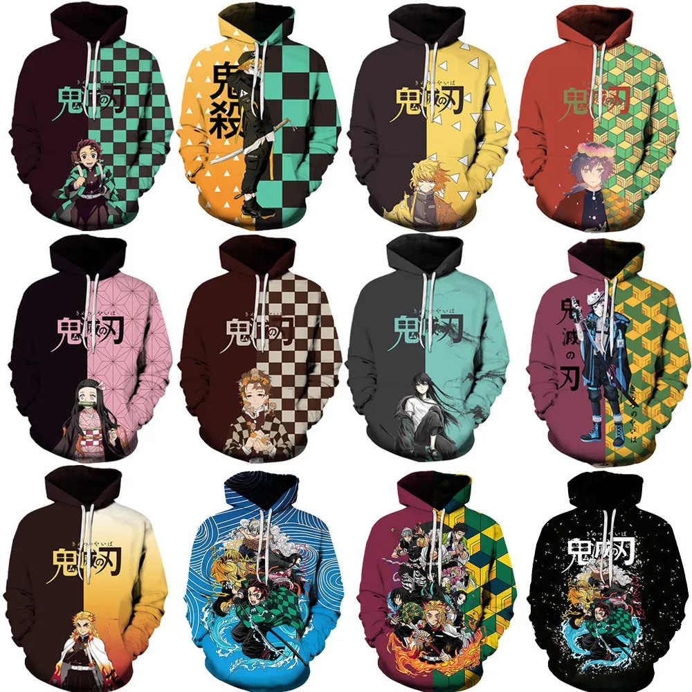 Anime Demon Slayer Hoodie Kamado Tanjirou Agatsuma Zenitsu Hashibira ...