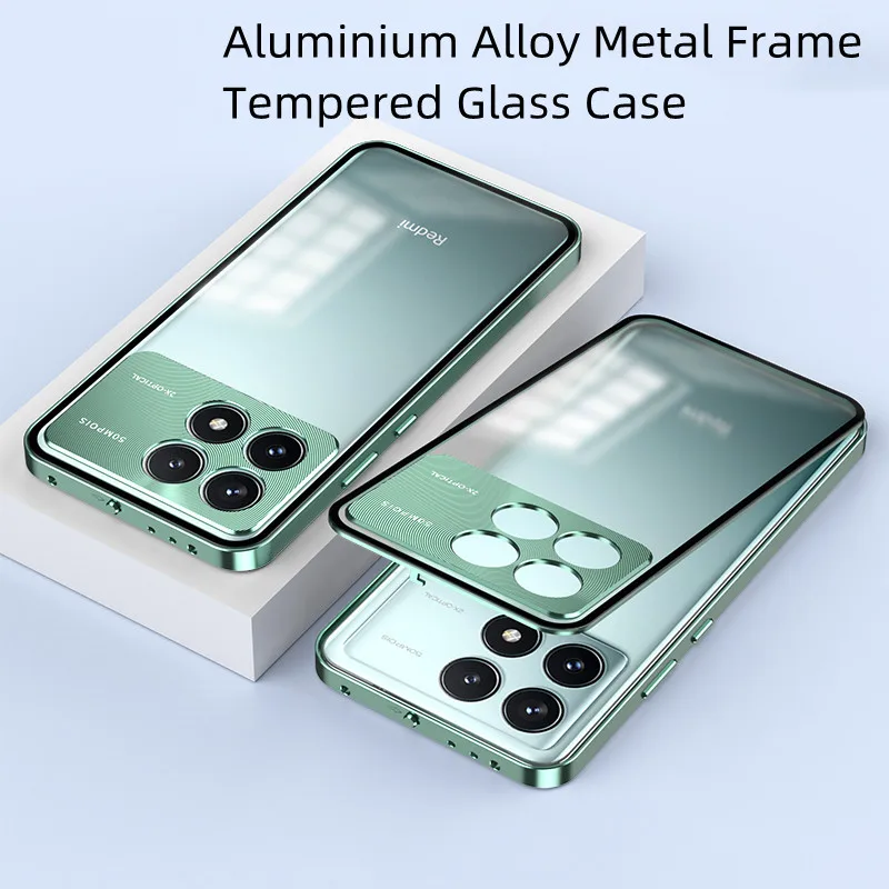 Case-For-Poco-F6-Pro-Redmi-K70-Aluminium-Alloy-Metal-Frame-Tempered ...
