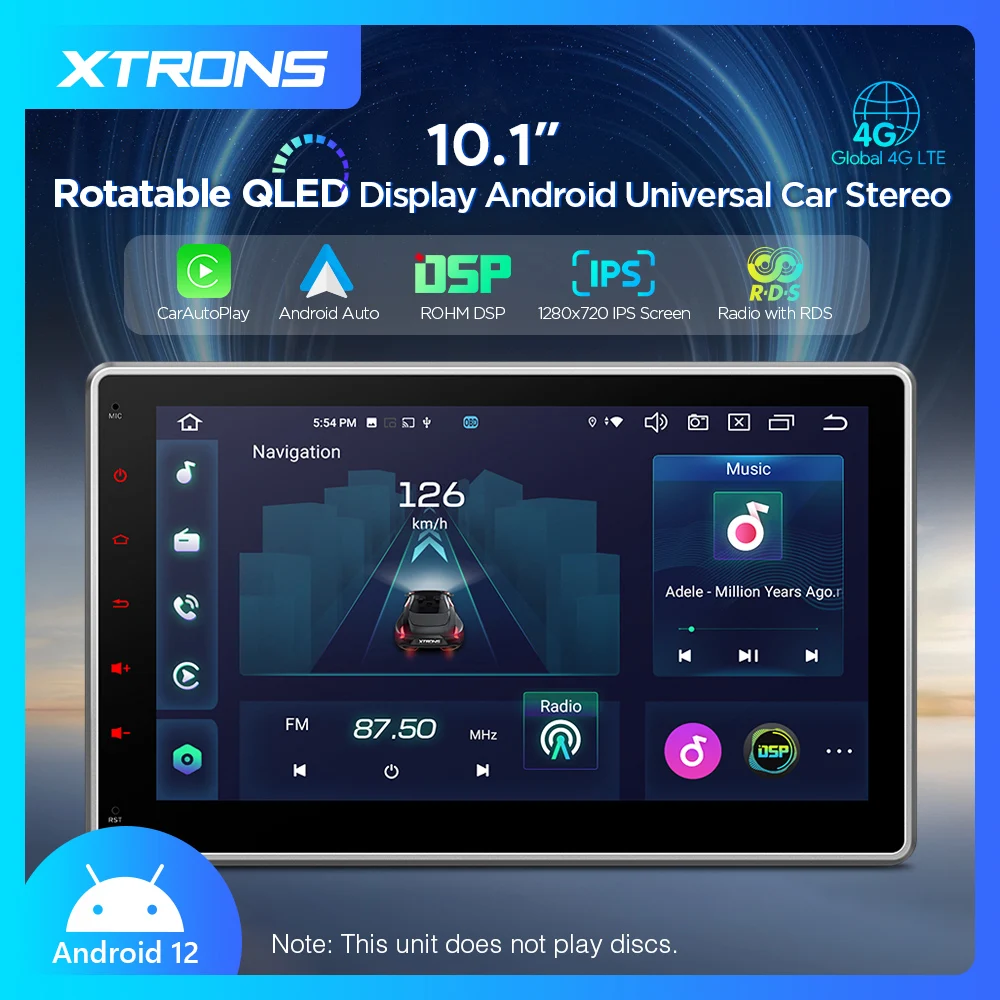 XTRONS 10.1'' Android 12 Octa-core 8+128GB Car Radio Universal Double ...