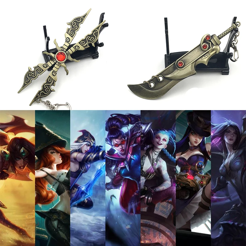 12cm Metal LOL Hero Sword Axe Machete Modelo Juego Periférico Manga ...