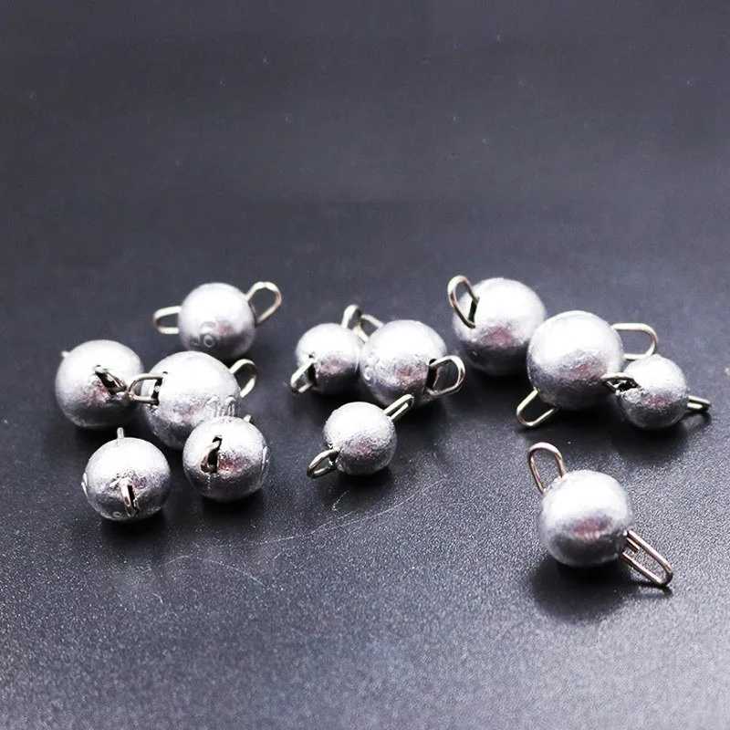10PC-Round-Fishing-Sinkers-Bait-Sinker-Jig-Head-Weights-Soft-Lure-Group ...