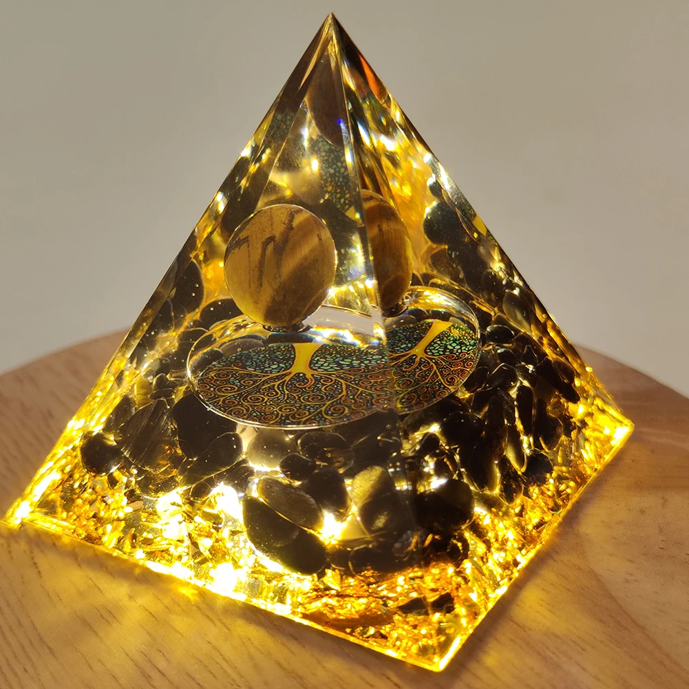 Handmade Orgone Pyramid Natural Crystal Reiki Chakra Orgonite Energy ...