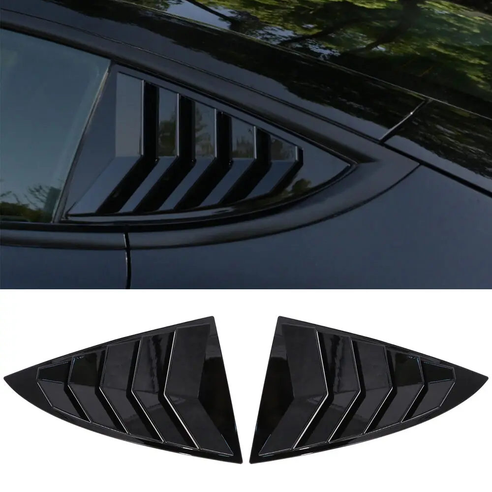 Rear-Side-Window-Louvers-Air-Vent-Scoop-Cover-Blinds-For-Tesla-Model-3 ...