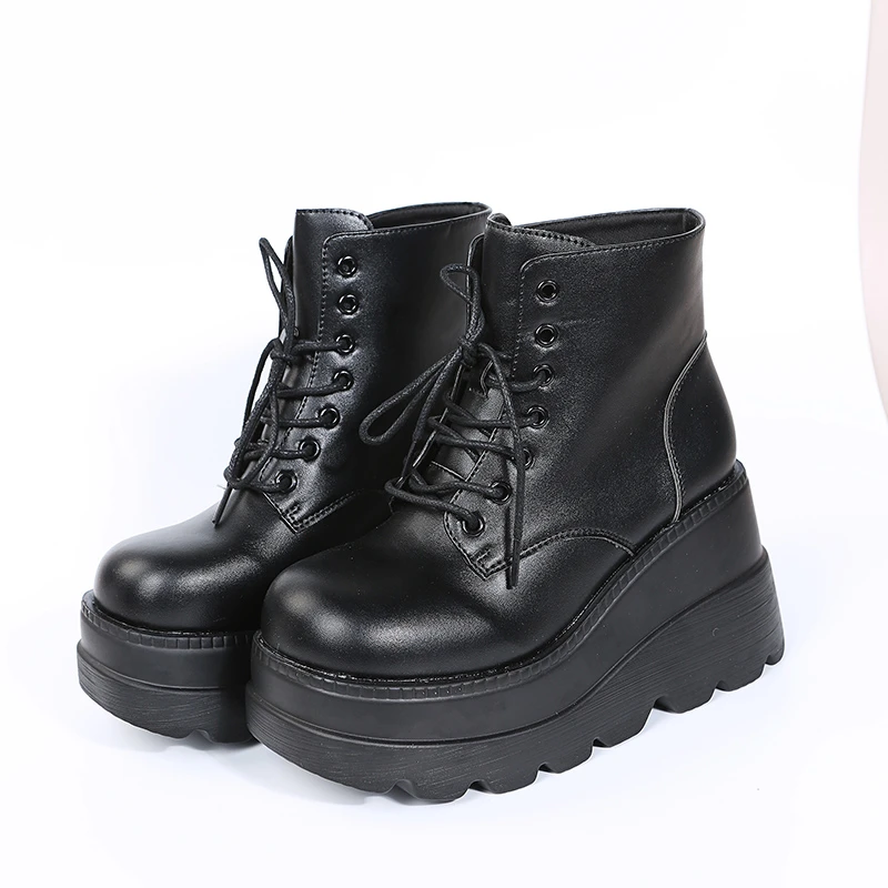 Platform Shoes Women Autumn Winter Ankle Boots | Platform Wedge Booties ...