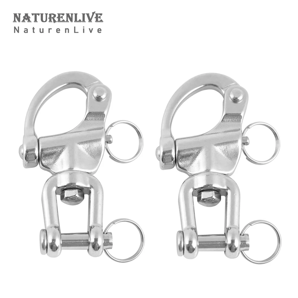 2/4Pcs Swivel Snap Shackle 316 Stainless Steel Quick Release Diving ...