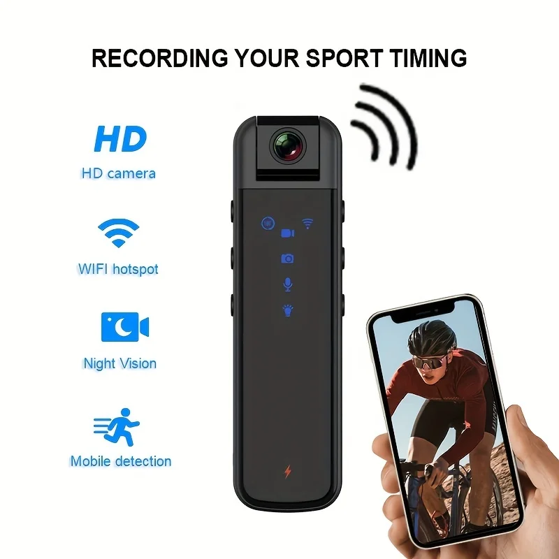Mini Body Camera with Back Clip, 1080P Full HD Wifi Portable Body ...